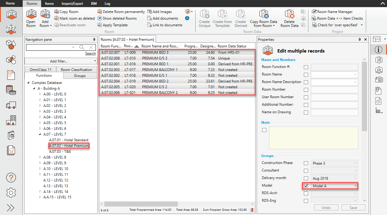 Room Filter in ArchiCAD