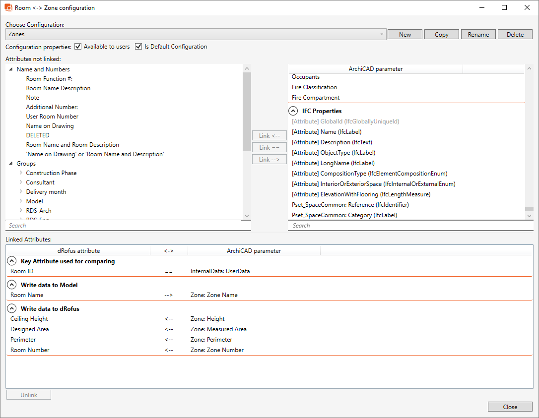 ArchiCAD Zone to Room Configuration