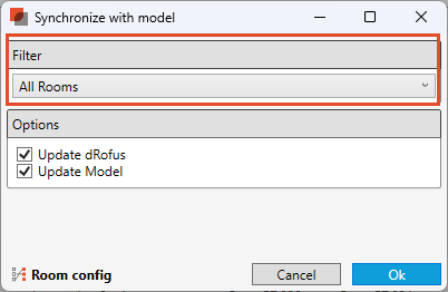 Synchronizing dRofus Rooms with IFC spaces