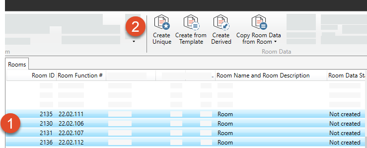 Create and edit Room Data Status