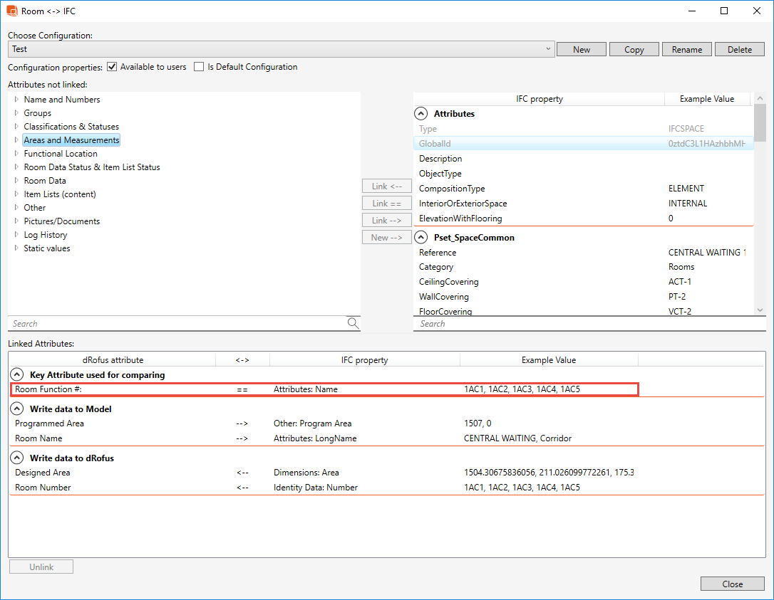 IFC Attribute Configurations