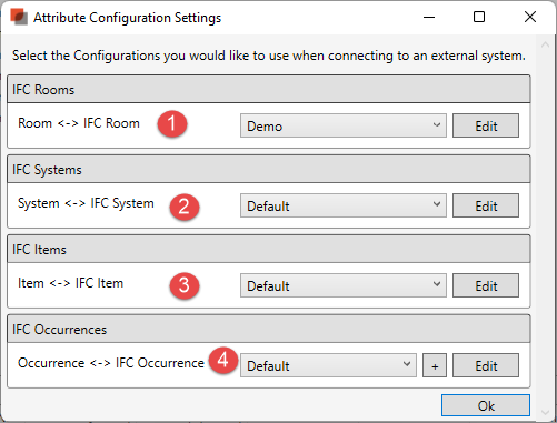 IFC Attribute Configurations