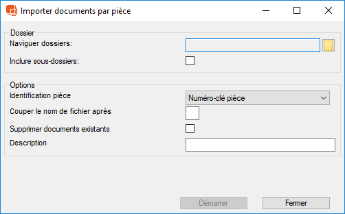 Importer des documents vers les pièces