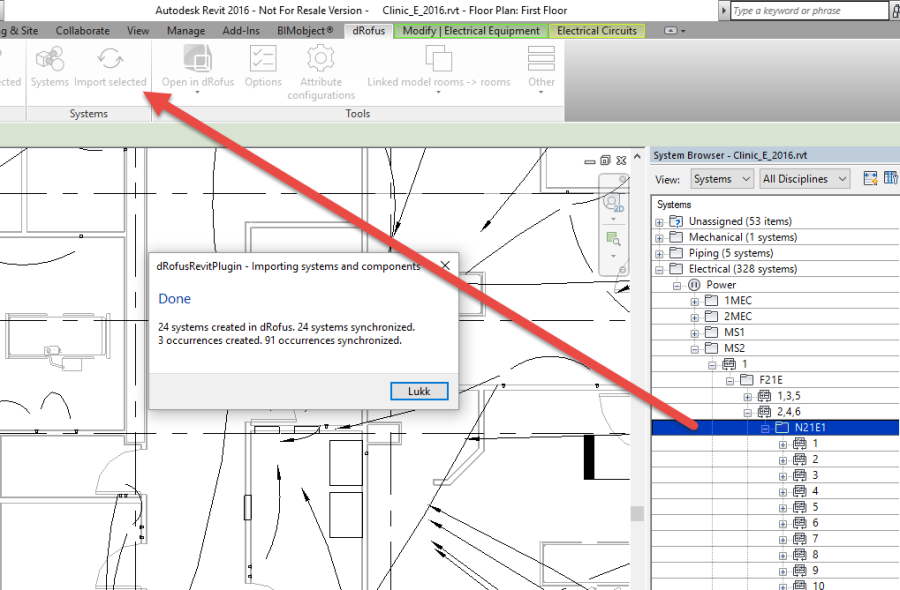 Créer des réseaux et des terminaux à partir de Revit