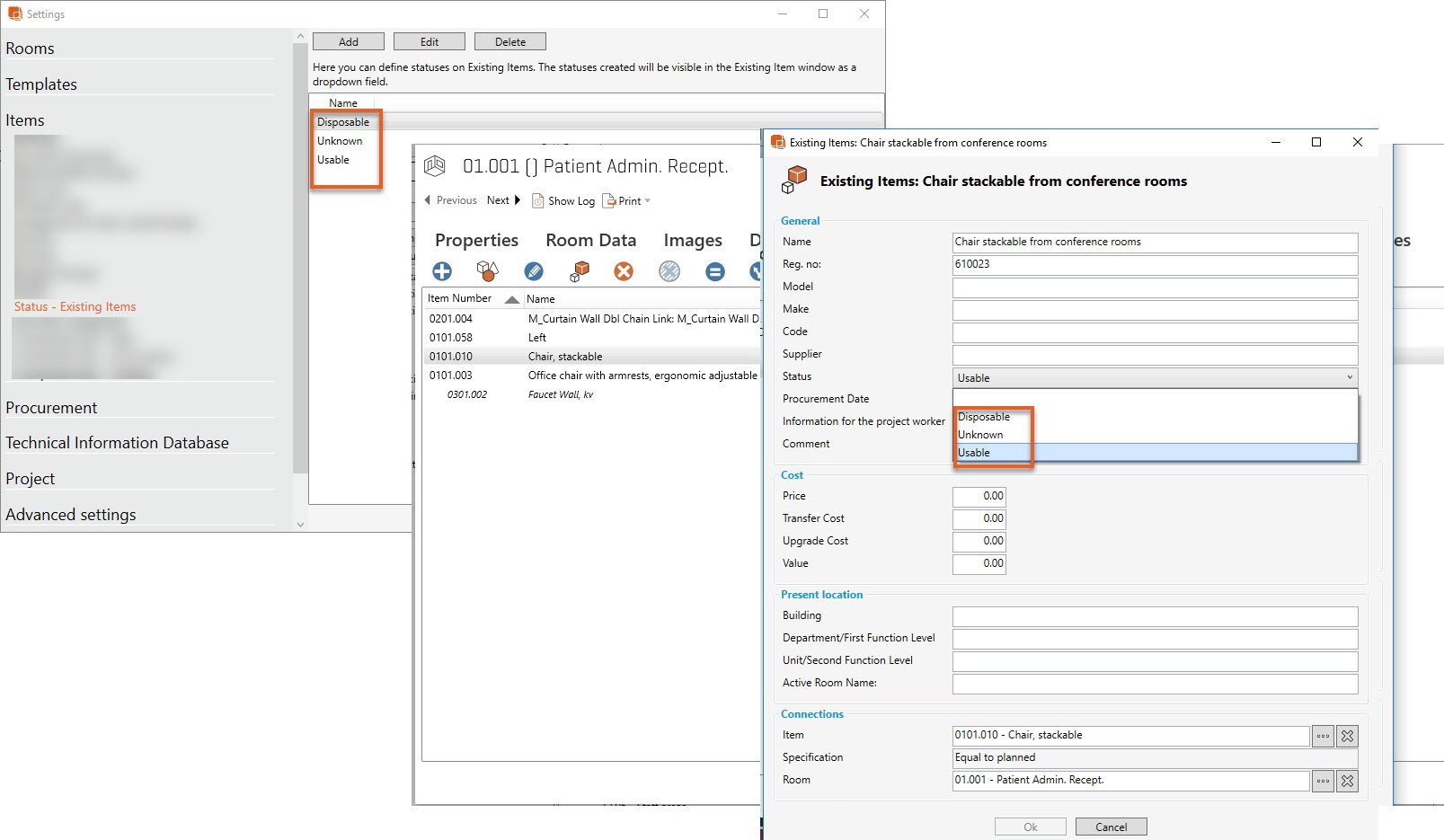 Edit Existing Items Status