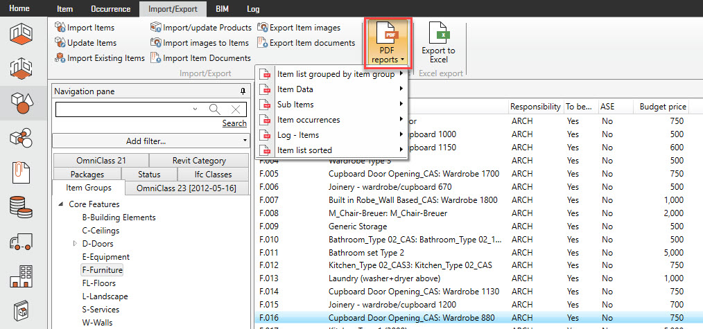 PDF Reporting directly from Item Module