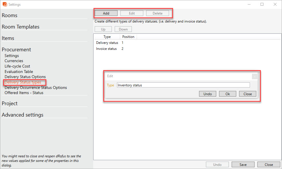 Delivery Status Types