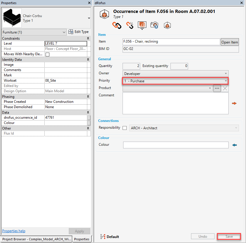 dRofus Panel Family Instances Updating Data