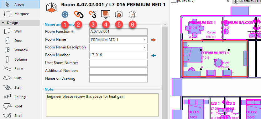 dRofus Panel Action Icons