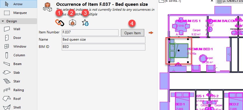 dRofus Panel Action Icons
