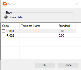 Rooms with Room Data from Room Data Template PDF Report