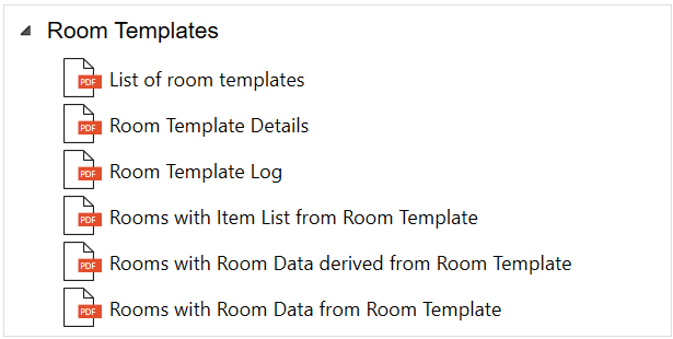 Room Templates PDF Reports