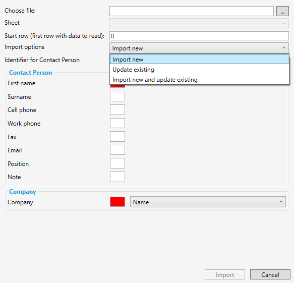 Import or Update Contacts