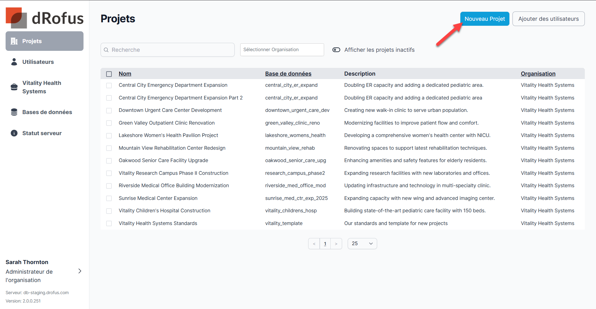 Créer de nouveaux projets