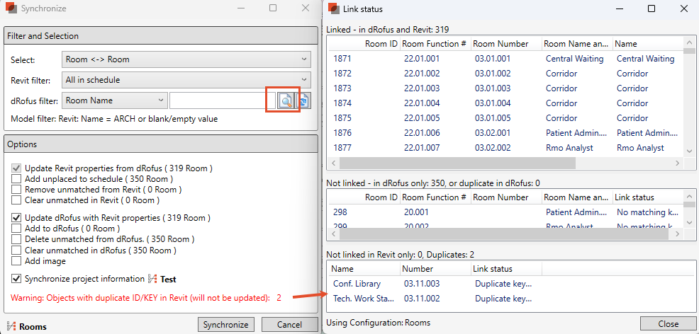 Synchronize Revit Room, Space and Area.