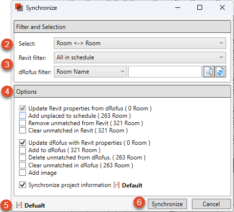 Synchronize Revit Room, Space and Area.