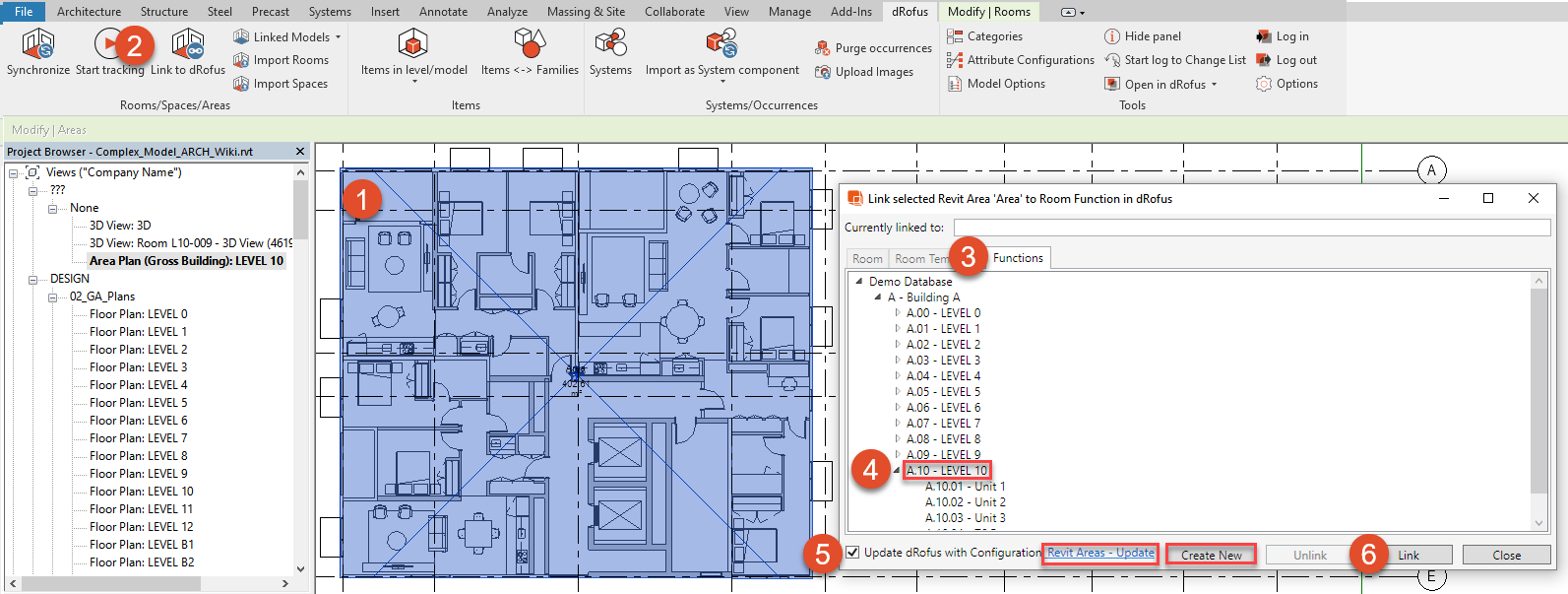 Linking Revit Areas To Drofus Room Functions 