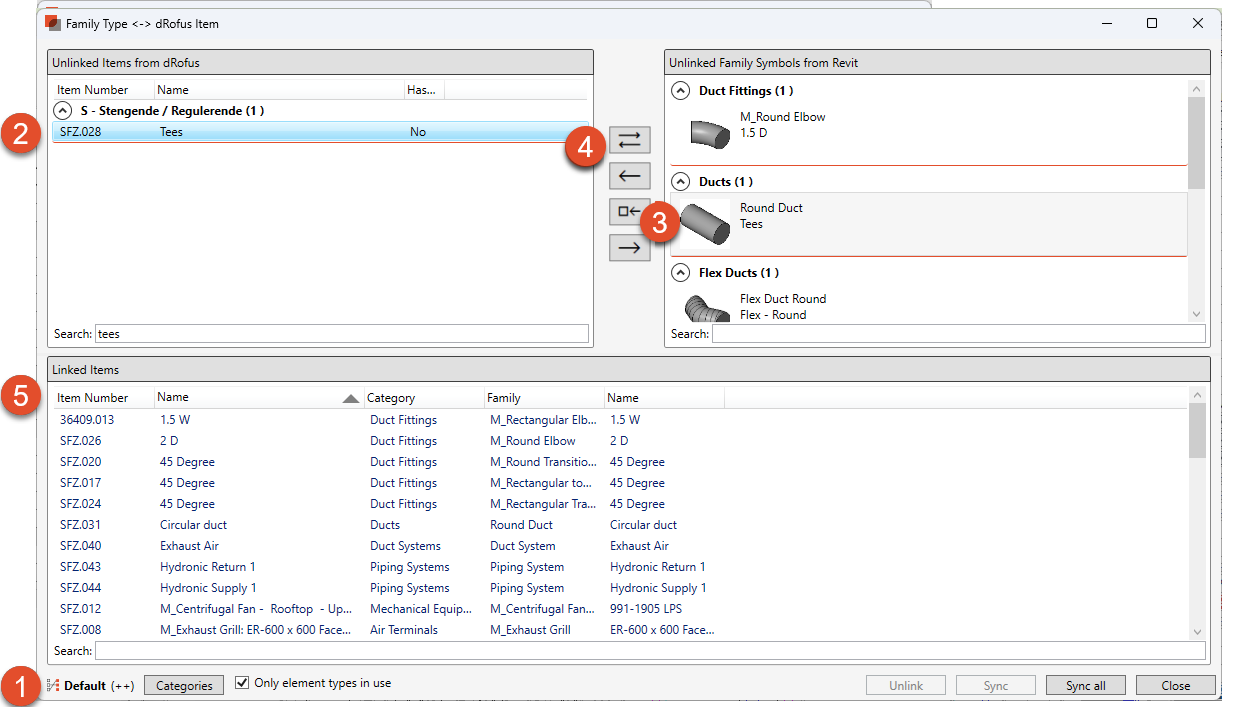 Link Family Type with an Item in dRofus