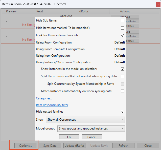 Compare and update Instance / Occurrence in one Room/ Space