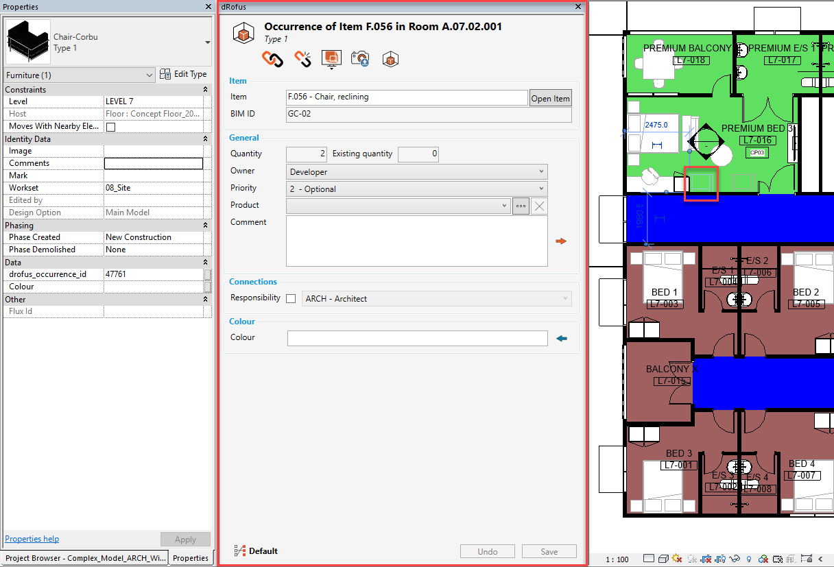 Display dRofus properties in Revit