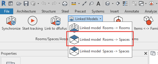 Create or Update Revit Spaces from Linked Revit Model.