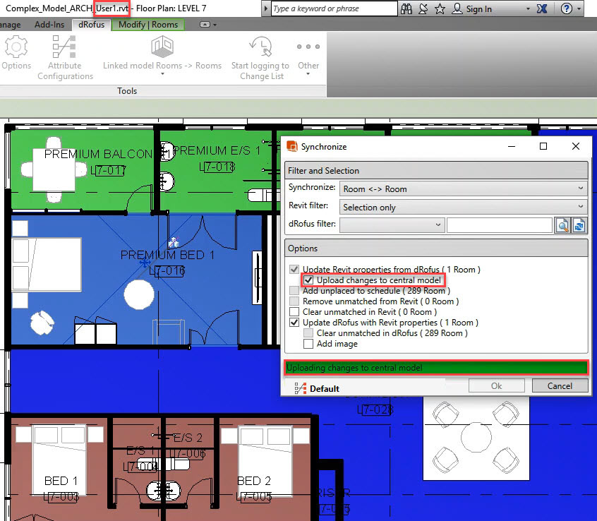 Revit Areas Rooms and Spaces - Request to Synchronize with Central model