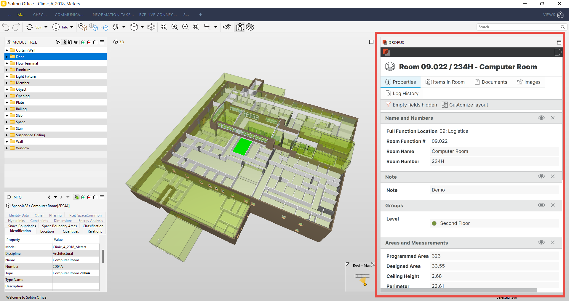Solibri Spaces link to Rooms