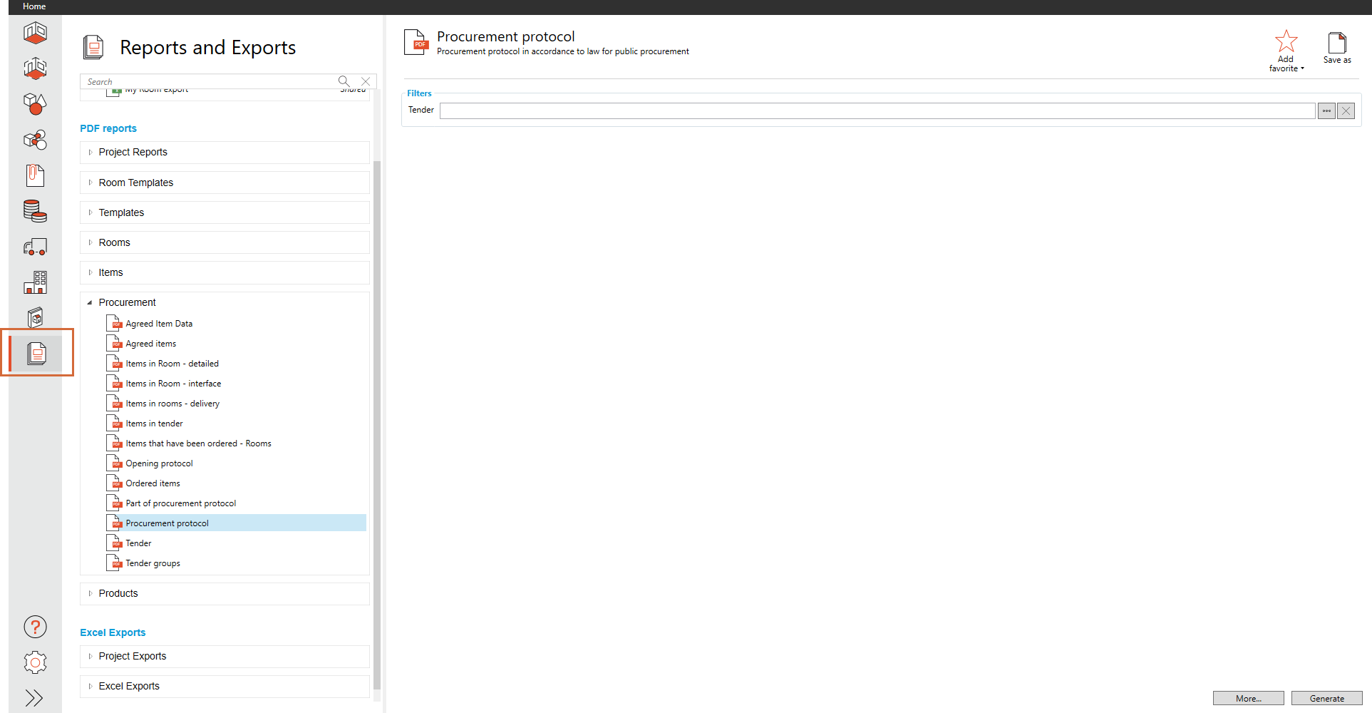 Reports and Exports from the Procurement Process