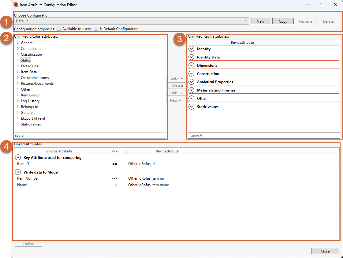 Attribute Configuration Editor Interface