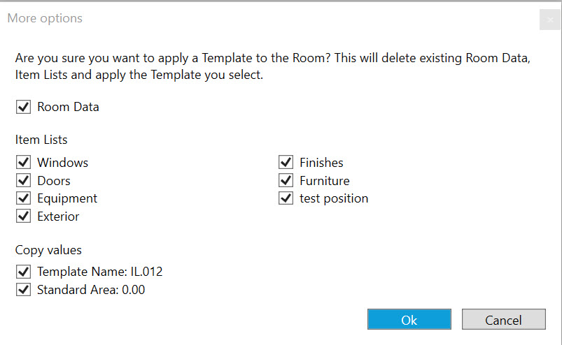 Apply Template to Rooms