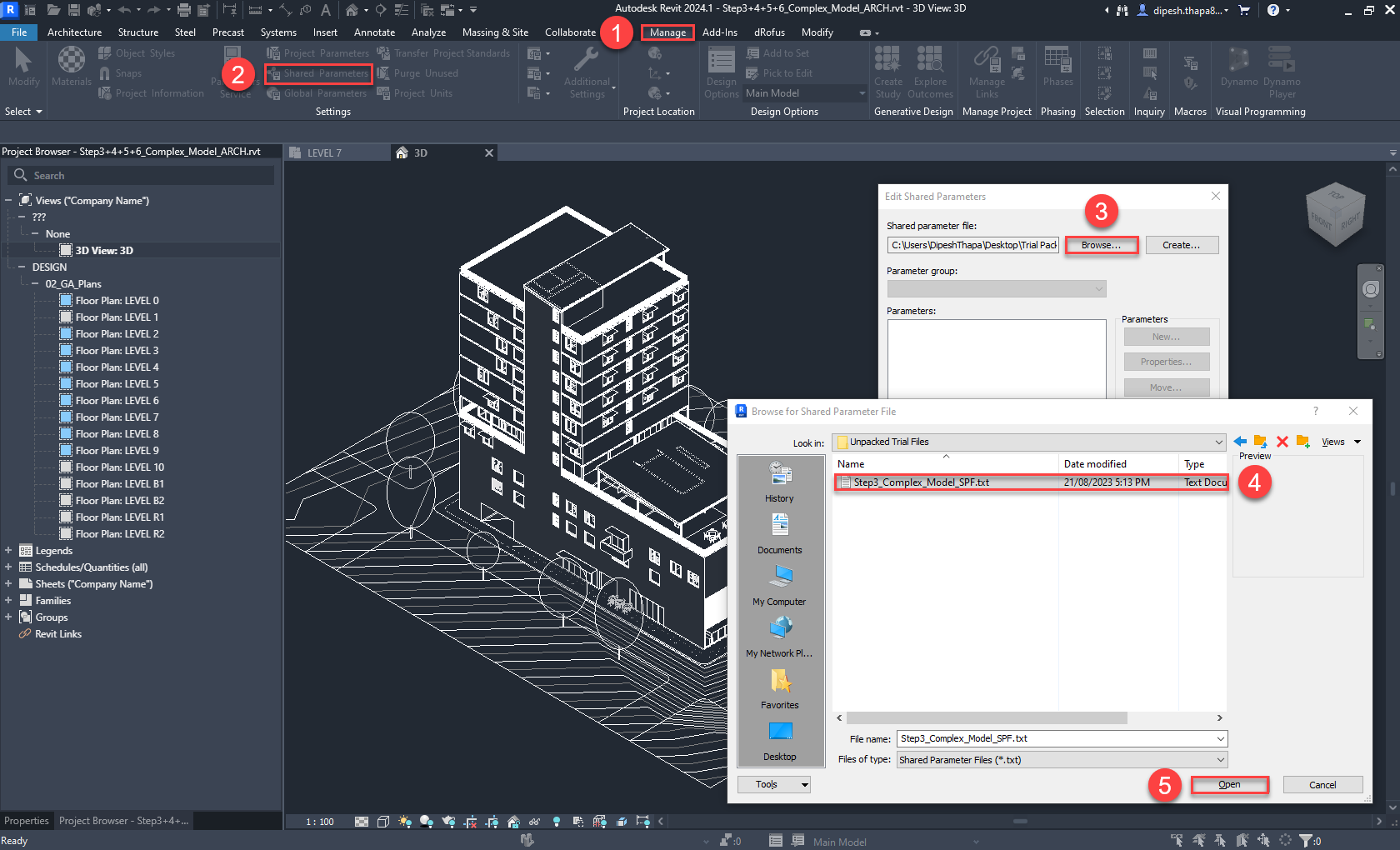 Step by Step Instructions - Revit