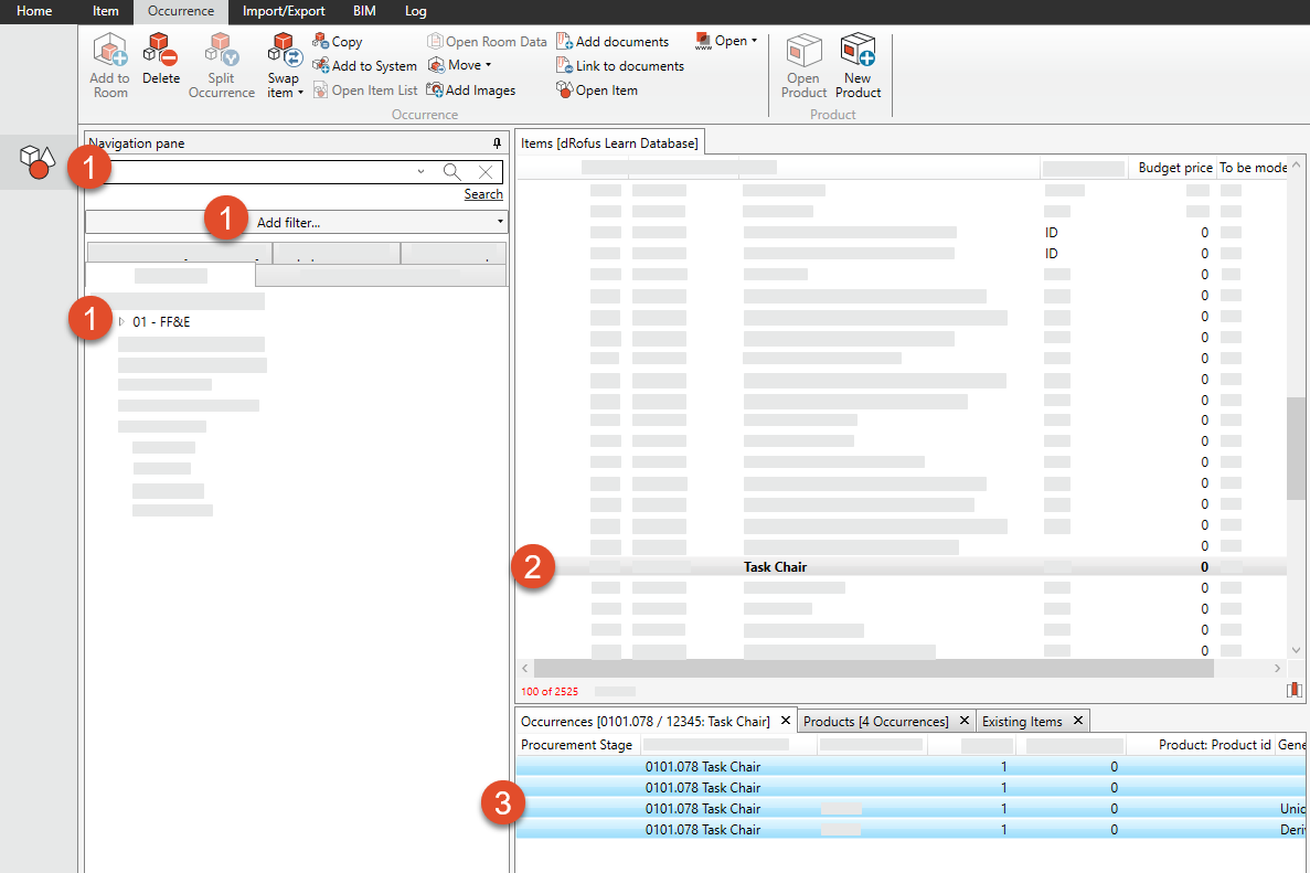 Delete Item Occurrence