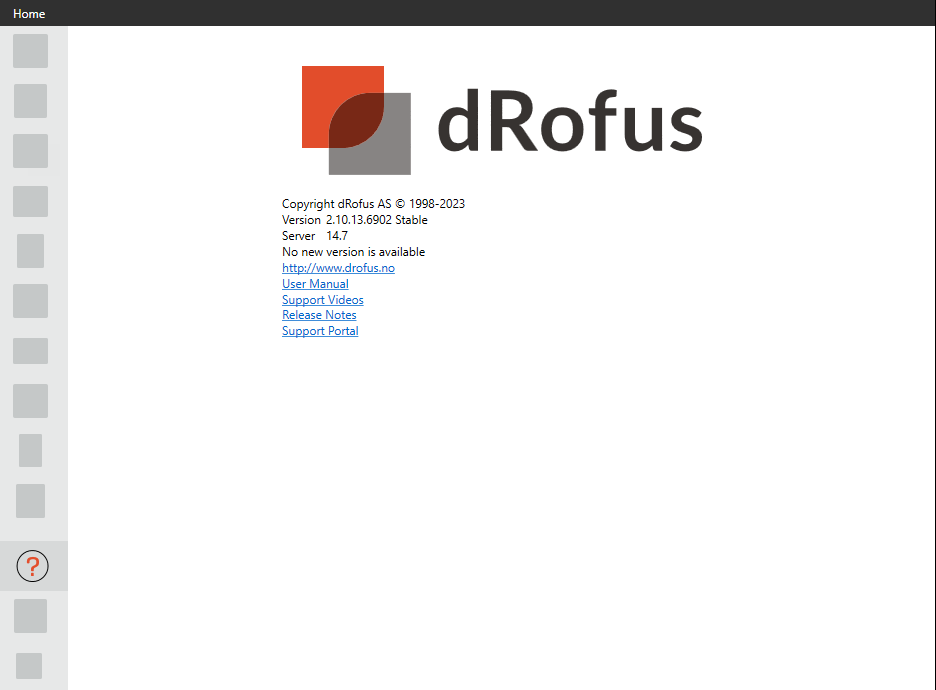 dRofus ヘルプメニュー